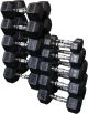 100 lb Rubber Hex Dumbbell | Single Weight, Non-Rolling Head, Steel ...