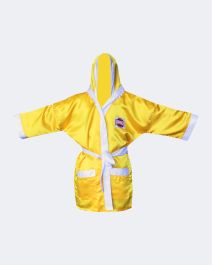 Full Length Boxing Robe Yellow w/White Highlights XS
