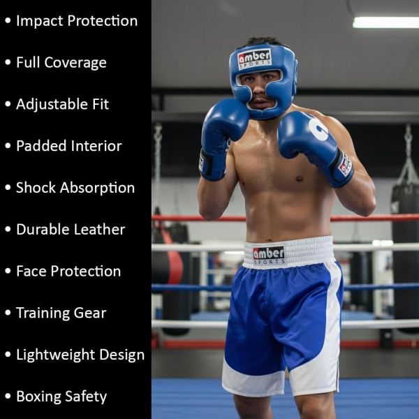 Amber Fight Gear Classic Full-Face Boxing Headgear